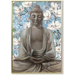 Signes Grimalt - Wand Adorno Tisch Buddha -Bündel Blumen Blau Cuadres 72x4x52cm 28062 - Azul
