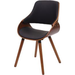 [NEUWERTIG] Esszimmerstuhl HHG-563, Küchenstuhl Stuhl, Retro-Design Kunstleder schwarz - black