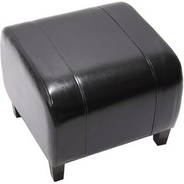 HHG Sitzwürfel Aversa, Leder + Kunstleder, 37x45x47 cm schwarz - black