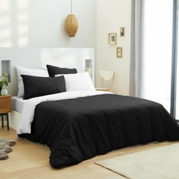 Komplettpaket 6 Stück schwarz/weiß Bettbezug für Bett 180 x 200 cm Kingsize 100% Baumwolle / 57 Fäden/cm². - noir