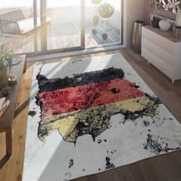 Paco Home - In- & Outdoor Terrassen Teppich Deutsche Flagge Moderne Beton Optik 160x220 cm