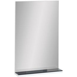 Lomadox - Badezimmer-Spiegel MONS-04 mit grauer Glasablage b/h/t ca. 50,1/78,6/13cm - weiß