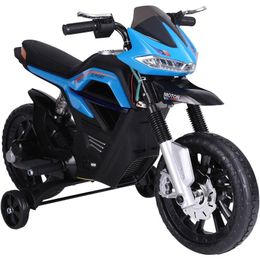 HOMCOM Kindermotorrad Kinder-Elektromotorrad Elektro-Motorrad für Kinder 3-6 Jahren Licht Musik MP3 Elektrofahrzeug mit Stützrädern maximal 3 km/h Metall +