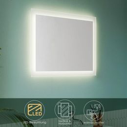 Badspiegel led Beleuchtung Badezimmerspiegel Wandschalter Neutralweiß Licht Vertikal oder horizontal Montierend IP44 Energiesparend 50x70cm - Sonni