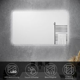 Badspiegel Lichtspiegel led Spiegel Wandspiegel mit Sensor-Schalter mit automatischem Anti-Beschlag 100 x 60cm kaltweiß IP44 energiesparend - Sonni