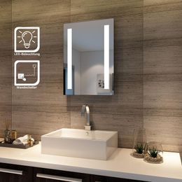 Badspiegel Spiegel led Beleuchtung mit energiesparender kaltweiß IP44 energiesparend 45x60cm - Sonni
