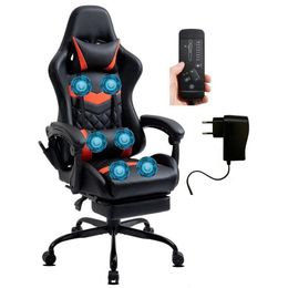 Delman Gaming-Stuhl Bürostuhl Chefsessel Massagefunktion mit 6 Vibrationspunkten
