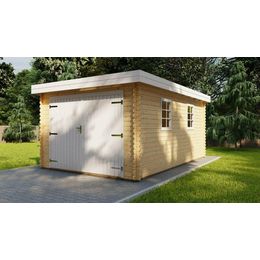 Finn Art Blockhaus Garage Holzgarage Schweden 50 mit Holztor natur