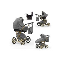 babies-on-wheels Kombi-Kinderwagen Kinderwagen-Set Sorento Gold 4 in 1