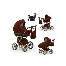 babies-on-wheels Kombi-Kinderwagen Kinderwagen-Set Sorento Gold 4 in 1