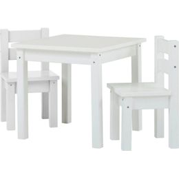 Hoppekids Kindersitzgruppe MADS Kindersitzgruppe, (Set, 3-tlg., 1 Tisch, 2 Stühle), in vielen Farben, mit zwei Stühlen, weiß