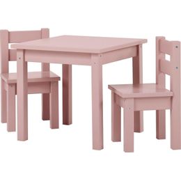 Hoppekids Kindersitzgruppe MADS Kindersitzgruppe, (Set, 4-tlg., 1 Tisch, 3 Stühle), in vielen Farben, mit drei Stühlen, rosa