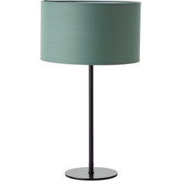 Places of Style Tischleuchte Elijah, ohne Leuchtmittel, Tischlampe Schreibtischlampe mit Textilschirm Ø 20cm, grün