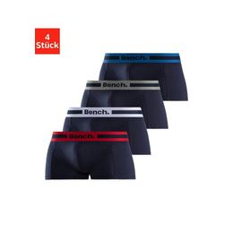 Bench. Boxershorts (Packung, 4-St) in Hipster-Form mit Overlock-Nähten vorn, blau|grau|rot|weiß