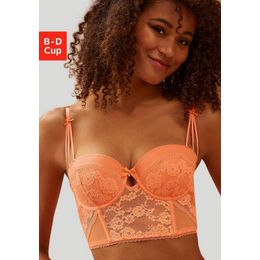 Lascana Corsage mit edler Spitze und feinem Glitzeraccessoire, orange