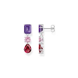 Thomas Sabo Ohrring mit Steinen in Rot, Rosa und Violett