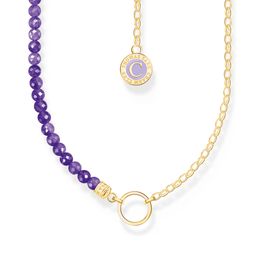 Thomas Sabo Member Charm-Kette mit Gliedern und imitiertem Amethyst vergoldet