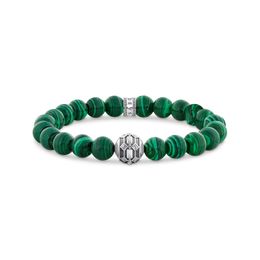 Thomas Sabo Armband aus imitiertem Malachit mit Bead Silber geschwärzt