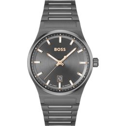 Quarzuhr BOSS "CANDOR, 1514078" Armbanduhren grau Herren Hochzeitsmode