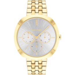 Multifunktionsuhr Calvin Klein "CK SHAPE, 25200336" Armbanduhren goldfarben Damen Quarzuhren Quarzuhr, Armbanduhr, Damenuhr, Datum, IP-Beschichtung