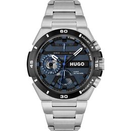 Multifunktionsuhr Hugo "WILD, 1530337" Armbanduhren silberfarben Herren Quarzuhren