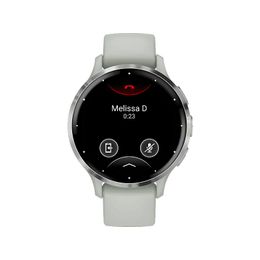 Garmin VENU® 3s Smartwatch faserverstärktes Polymer Silikon, 18 mm, Salbeigrau/Silber