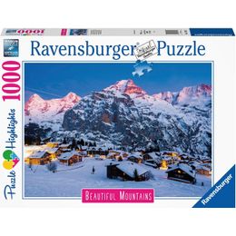 Ravensburger Puzzle Berner Oberland, Mürren, 1000 Puzzleteile, Made in Germany; FSC®- schützt Wald - weltweit, bunt