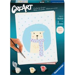 Ravensburger Malen nach Zahlen CreArt, Hello Baby: Cute Polar Bear, Made in Europe; FSC®- schützt Wald - weltweit, bunt