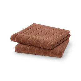 Tchibo 2 Handtücher in Premiumqualität - Rostrot - 100% Baumwolle