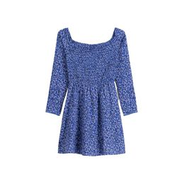 Bershka Kleid Damen Gr&ouml;&szlig;e 40 blau / navy / wei&szlig; Winterkleid