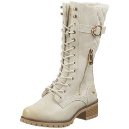 Mustang Schnürstiefel Damen Größe 41 beige Winterschuhe