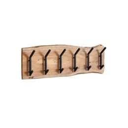 KADIMA DESIGN Wandgarderobe Massive Akazienholz Garderobe mit Natürlichem Baumkanten-Design