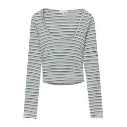 Pull&Bear Pull&Bear Shirt Damen Größe XS graumeliert / smaragd / weiß