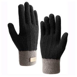HYTIREBY Strickhandschuhe Winterhandschuhe Touchscreen Handschuhe Strick Fingerhandschuhe für Skifahren Radfahren und SMS