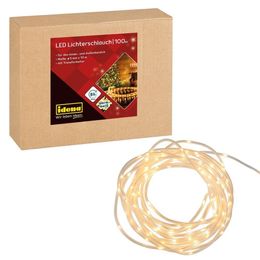 Idena LED-Lichterschlauch 100er, Lichterschlauch, ca. 10 m, warmweiß, für innen & außen, mit Timer