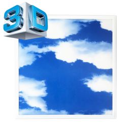 Lecom LED Panel 3D LED Panel Deckenleuchte Slim Panel einbaupanel, 62x62 cm 3D-Bild blauer Himmel mit weißen Wolken Effekt