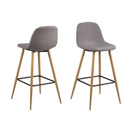 ebuy24 Barhocker 2er Set Willy Barhocker in hellgrau. (2 St)