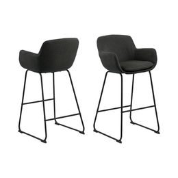 ebuy24 Barhocker 2er Set Lira Barhocker in dunkelgrau und schwarz p (2 St)