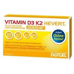 Vitamin D3 K2 Hevert plus Ca Mg 2000 Ie/2 Kapseln 60 St