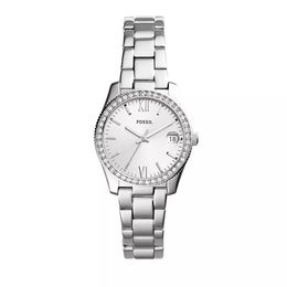 Fossil Uhr - Scarlette Mini Three-Hand Date Stainless Steel Wat - in silber - Uhr für Damen