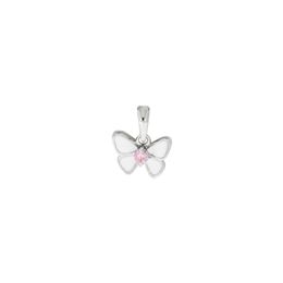 Vivance Kettenanhänger 925/- Sterling Silber rhodiniert Schmetterling Zirkonia pink, weiß