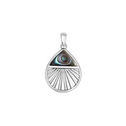 Vivance Kettenanhänger 925/- Sterling Silber rhodiniert Abalone, blau