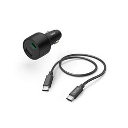 Hama Auto Schnellladegerät Ladeset 32 W, 1x USB C 1x USB A PD/QC, universal USB-Ladegerät (2-tlg), schwarz