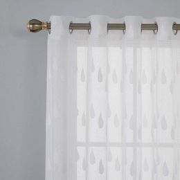 Transparent Gardinen Voile Vorhang, 2er Set,140x180 cm(BreitexHöhe), Weiß - Weiß - Deconovo