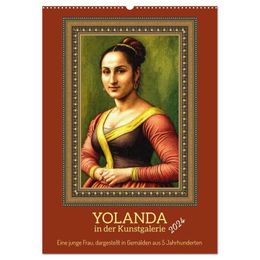 Yolanda in der Kunstgalerie (Wandkalender 2024 DIN A2 hoch), Calvendo Monatskalender