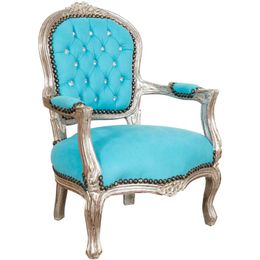 Biscottini - Barocker Bettsessel 73x50x51 cm Louis xvi Stuhl Französischer Stil Polstersessel Zimmer Mini-Sessel mit Armlehnen