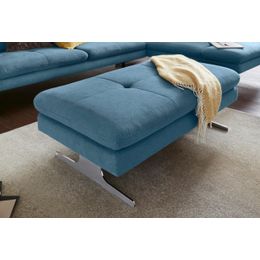 Hocker exxpo - SOFA FASHION "Dana" Gr. B/H/T: 132 cm x 43 cm x 72 cm, Webvelours, Hocker, blau (azur) Polsterhocker