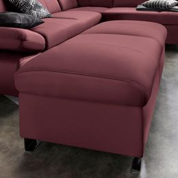 Hocker exxpo - SOFA FASHION "Happy" Gr. B/H/T: 140 cm x 44 cm x 67 cm, NaturLEDER, rot (bordeau) Polsterhocker Hocker