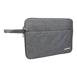 IC INTRACOM Manhattan Seattle Laptop Sleeve 14.5", Grey, Padded, Extra Soft Internal Cushioning, Main Compartment with double zips, Zippered Front Pocket, Carry Loop, Water Resistant and Durable, Notebook Slipcase, Three Year Warranty - Notebook-Hülle