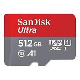 Sandisk Ultra - Flash-Speicherkarte (microSDXC-an-SD-Adapter inbegriffen) - 512 GB - A1 / UHS Class 1 / Class10 - microSDXC UHS-I